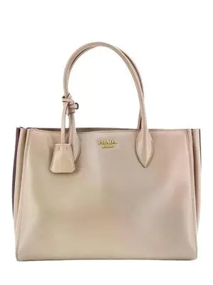 Prada Soft Bibliotheque City Calfskin Medium Tote Bag - Neutrals