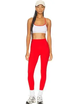 Splits59 Loren Seamless Sports Bra In White - White & Lotus Red