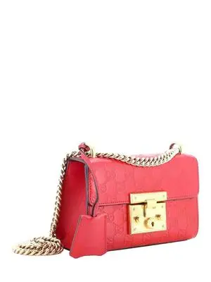 Gucci Padlock Small Shoulder Bag Sima Leather - Red
