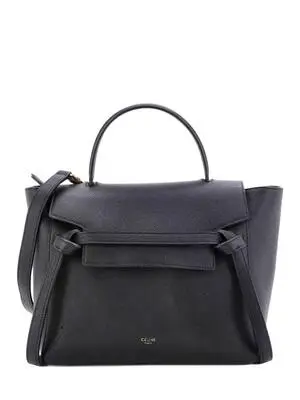 CELINE Textured Leather Micro Satchel Belt Bag