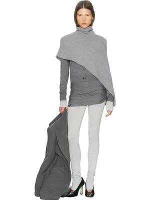 HELSA Loxley Asymmetric Cape - Heather Grey