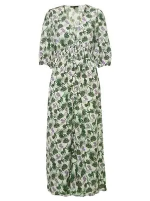 Maje Floral-print Midi Dress - White