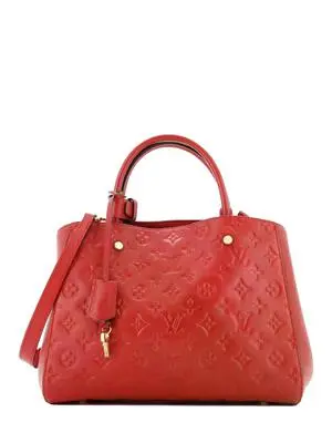 LOUIS VUITTON Montaigne Handbag Monogram Empreinte Leather Mm - Red