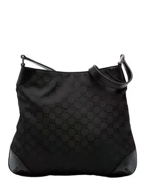 Gucci Gg Nylon Hobo Bag - Brown