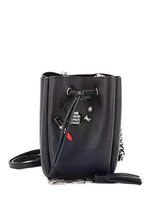 Saint Laurent Monogram Bourse Embellished Mini Bucket Bag - Black