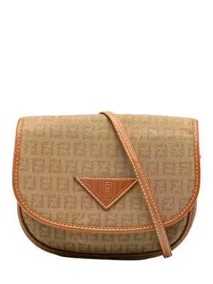 Fendi 20th Century Mini Zucchino Canvas Crossbody Bag - Brown