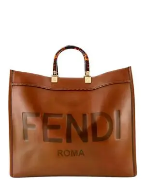 Fendi Sunshine Shopper Large Tote Bag - Brown