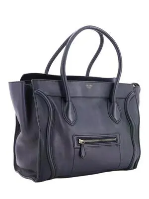 Celine Luggage Leather Shoulder Bag - Blue