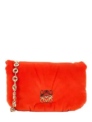 Loewe Goya Chain Puffer Mini Shoulder Bag - Orange