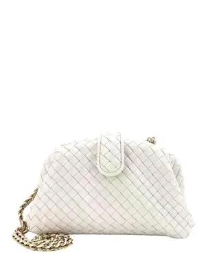 Bottega Veneta Lauren 1980 With Chain Intrecciato Nappa Teen Clutch Bag - Neutrals