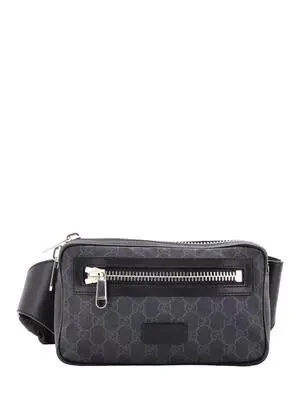 Gucci Soft Zip Gg Coated Canvas Small Belt Bag - Black