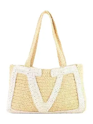 Valentino Garavani Raffia Medium Tote - Neutrals