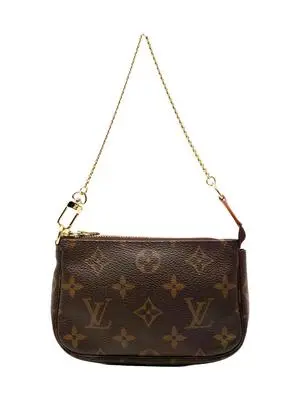 LOUIS VUITTON 2004 Monogram Mini Pochette Accessoires Handbag - Brown
