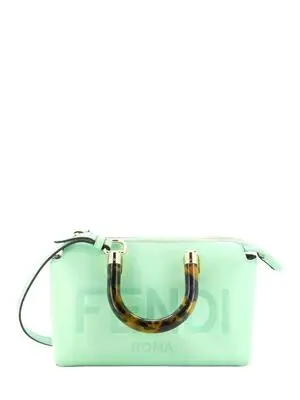 Fendi Embossed Leather Mini Crossbody Bag - Green