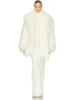 Nour Hammour Mirja Shearling Jacket - Ivory