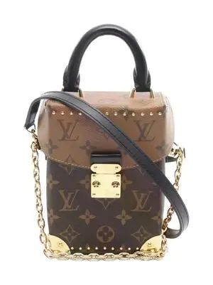 LOUIS VUITTON 2021 Monogram Studded Box Tote - Brown
