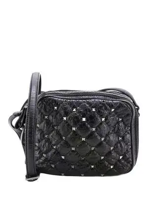 Valentino Garavani Rockstud Double Zip Camera Crossbody Bag - Black