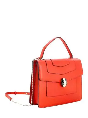 BVLGARI Serpenti Forever Top Handle Satchel - Red
