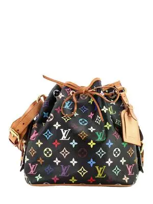 LOUIS VUITTON Petit Noe Monogram Multicolor Bucket Bag - Black