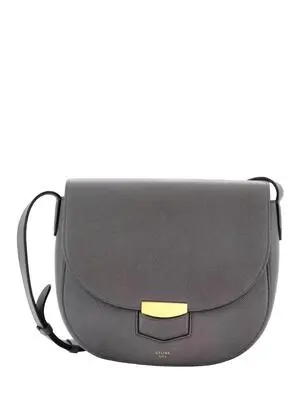 CELINE Trotteur Grainy Leather Medium Crossbody Bag