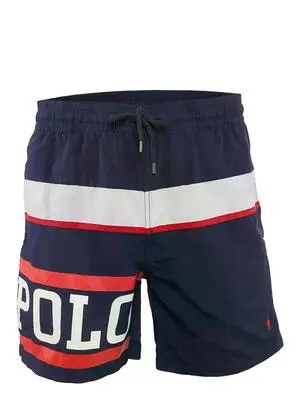 Polo Ralph Lauren Logo-print Panelled Swim Shorts - Blue