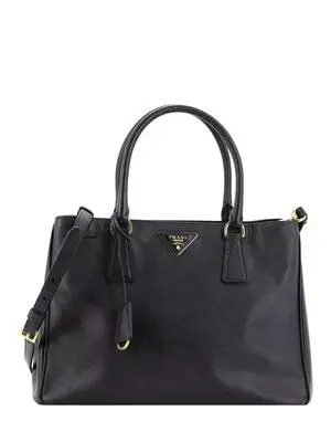 Prada Gardener's Saffiano Leather Medium Tote Bag - Black
