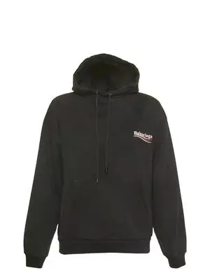 Balenciaga Logo-print Hoodie - Black