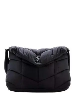 Saint Laurent Loulou Puffer Econyl Shoulder Bag - Black