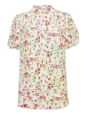 Dolce & Gabbana Floral Print Puff Sleeve Shirt - White