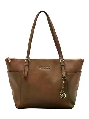 Michael Kors Jet Set Leather Tote Bag - Brown