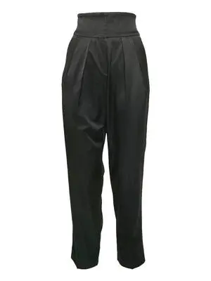 Emporio Armani Satin Pleated Trousers - Black