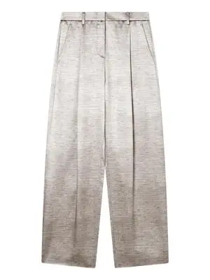 Giorgio Armani Tussah Silk Single-pleat Trousers - Grey