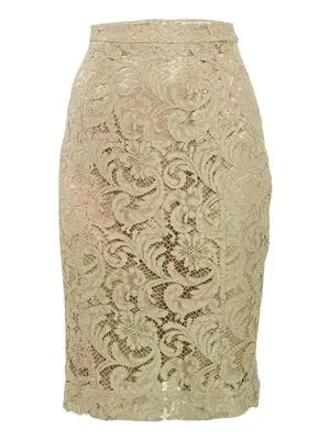 Burberry 2000s Lace Pencil Skirt - Neutrals
