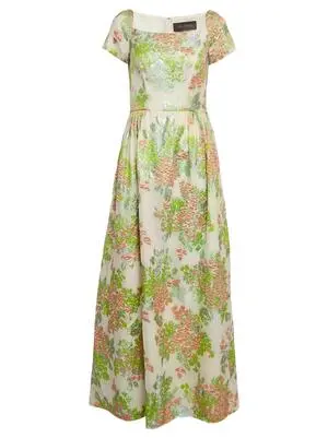 Max Mara Floral Jacquard Dress - Neutrals