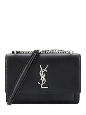 Saint Laurent Sunset Leather Small Crossbody Bag - Black