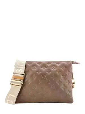 LOUIS VUITTON Coussin Pm Embossed Monogram Lambskin Crossbody Bag - Brown