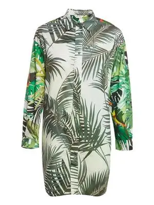 Max Mara Diego Tropical-print Shirt Dress - Green