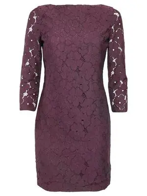 Diane Von Furstenberg Sarita Flower-lace Mini Dress - Purple