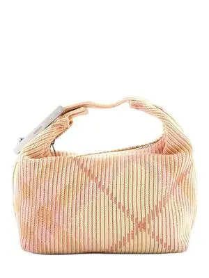 Burberry Peg Handle Knit Check Mini Satchel - Multicolour