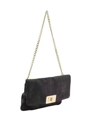 Michael Kors Python-embossed Leather Chain Bag - Black
