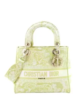 Dior Toile De Jouy Lady D-Lite Tote Bag Green