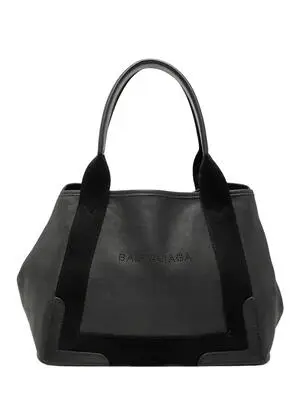 Balenciaga 2016 Calfskin Perforated Cabas S Tote - Black