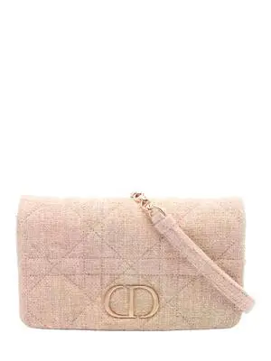 Dior 2010s Caro Chain Tweed Shoulder Bag - Neutrals