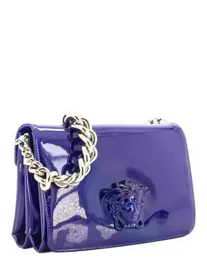 Versace Palazzo Medusa Flap Leather Shoulder Bag - Blue