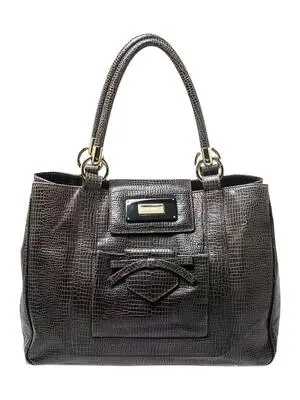 Emporio Armani Crocodile-embossed Leather Tote Bag - Green