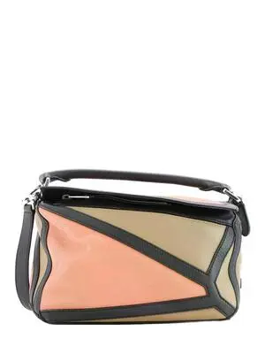 Loewe Puzzle Leather Medium Shoulder Bag - Pink