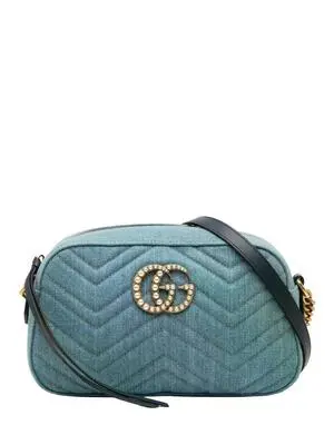 Gucci Gg Marmont Matelassé Crossbody Bag - Blue