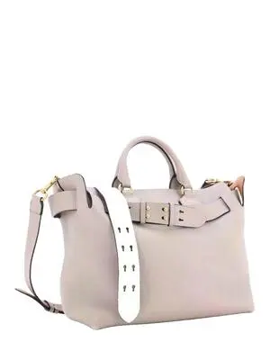 Burberry Leather Tote Bag - Neutrals