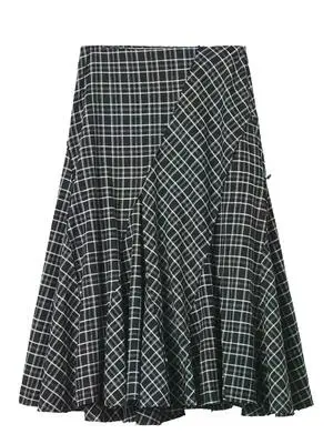 B+AB Checked Skirt - Black