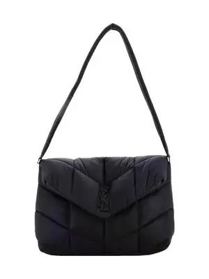 Saint Laurent Loulou Puffer Econyl Shoulder Bag - Black